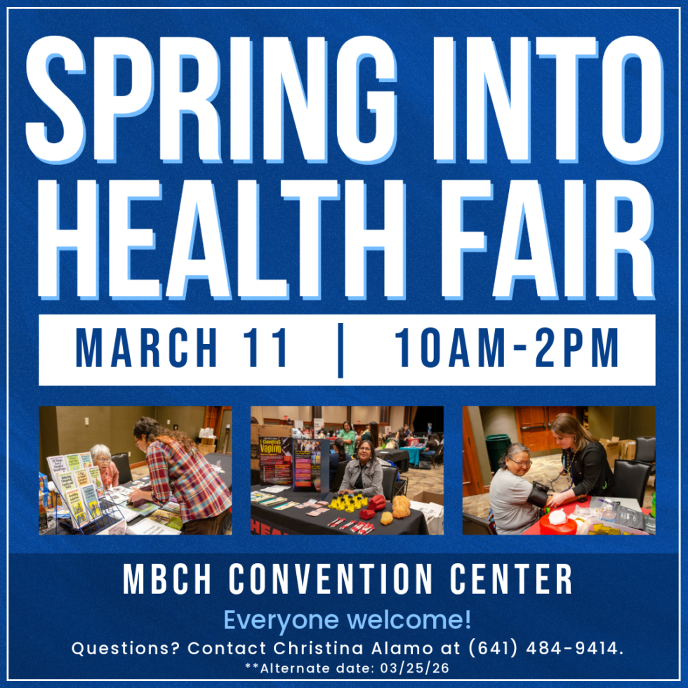 Spring Into Health Fair to be held March 11 | Meskwaki Nation